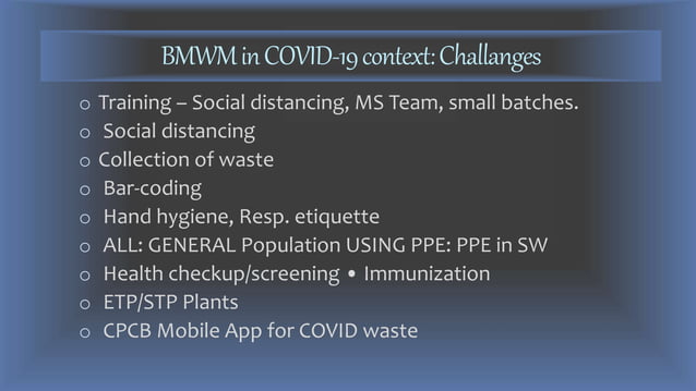 waste management during covid 19 | PPT waste management during covid 19 | PPT
