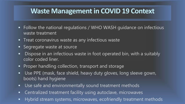 waste management during covid 19 | PPT waste management during covid 19 | PPT