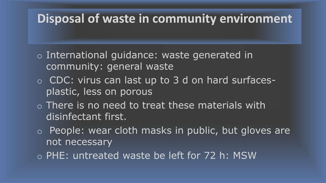 waste management during covid 19 | PPT waste management during covid 19 | PPT