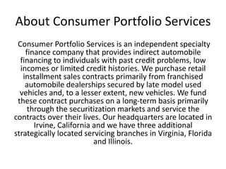 Consumer Portfolio Services | PPT