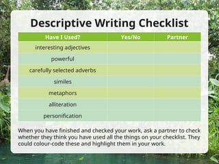 PowerPoint - Descriptive Writing slidess | PPT