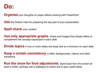 Powerpoint do's & don'ts | PPT