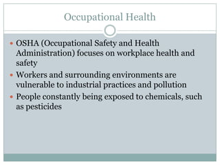 Power point environmental and occupational health | PPTX