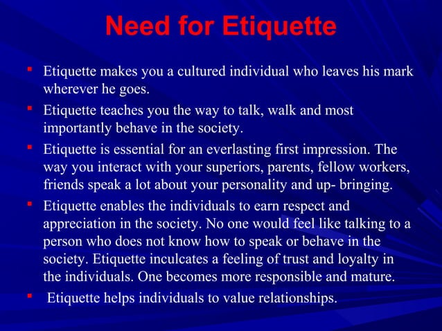 Powerpoint etiquette | PPT | Family and Relationships