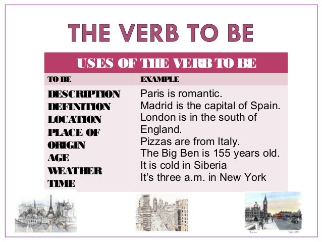 NB1 - The verb 'to be'