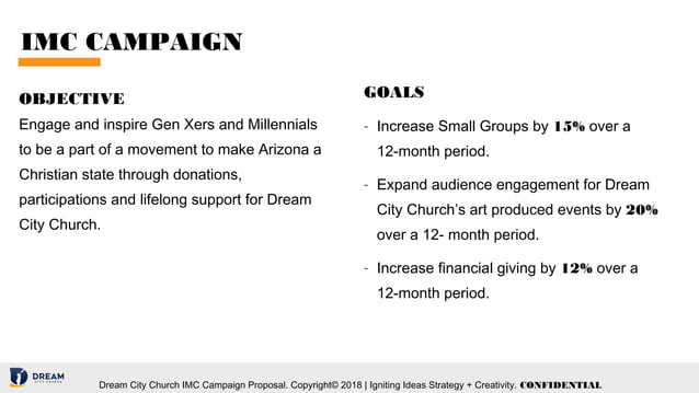Final IMC Power Point campaign presentation for Dream City Church | PPT