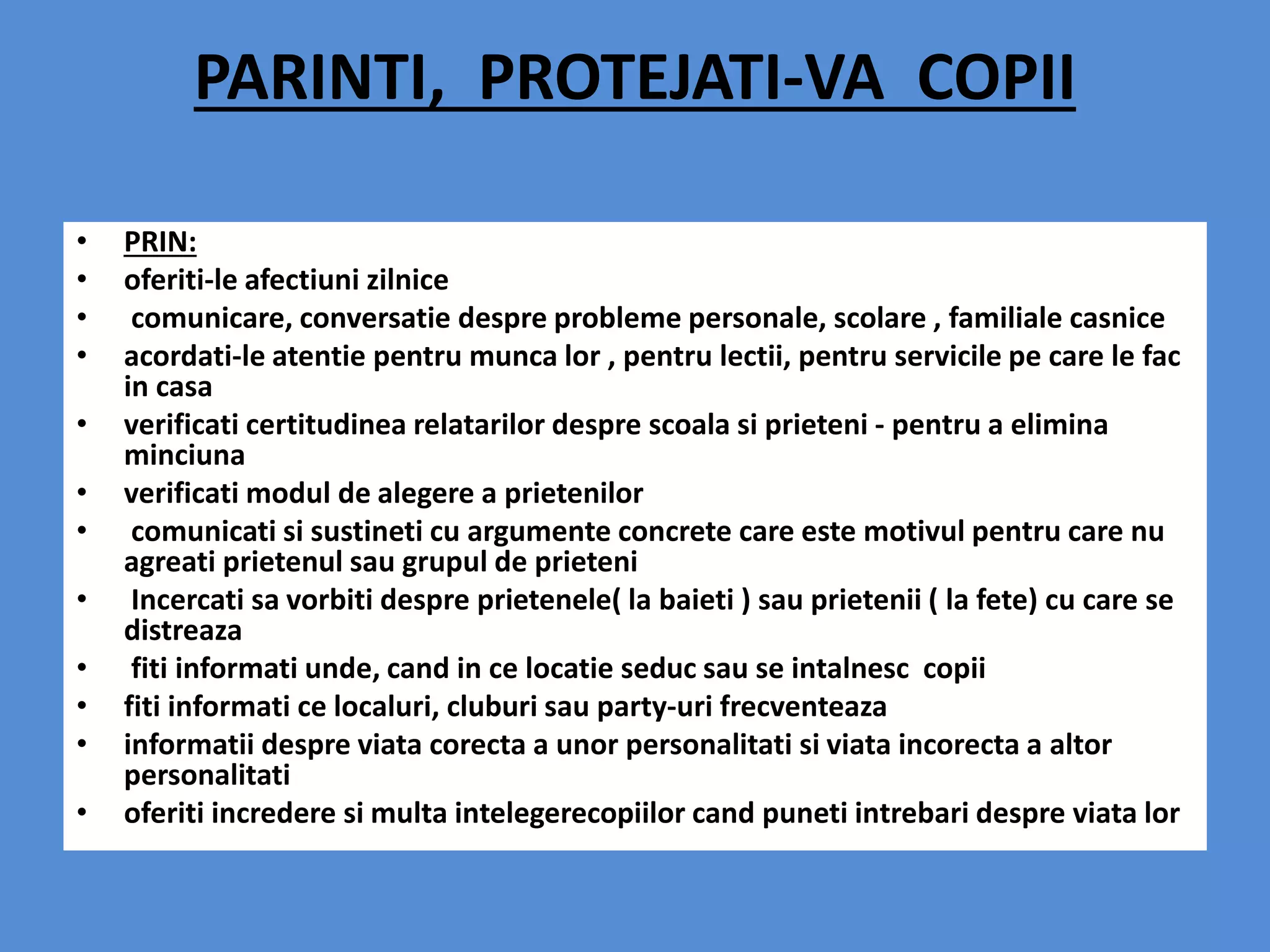 Lectorat pentru parinti | PPTX