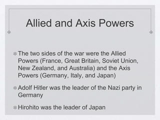 Power point lesson 11 - pearl harbor - great depression and world war ...