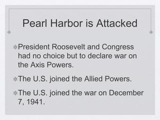 Power point lesson 11 - pearl harbor - great depression and world war ...