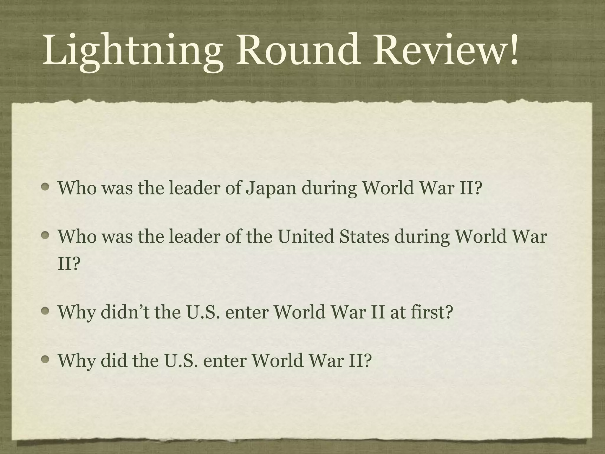 Power point lesson 14 - world war ii pacific theater - great depression ...