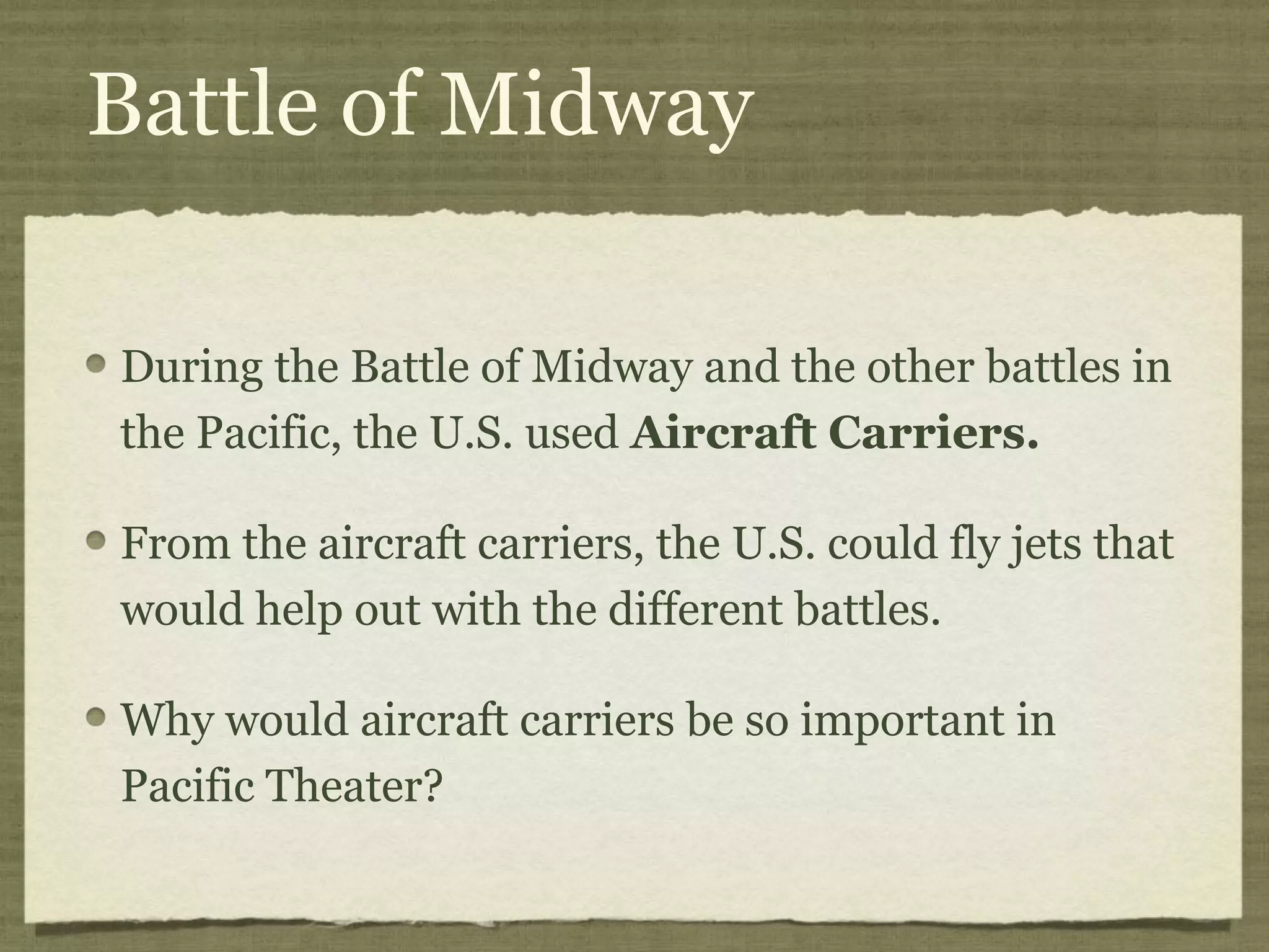 Power point lesson 14 - world war ii pacific theater - great depression ...