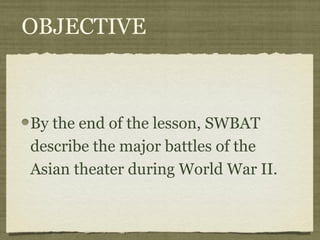 Power point lesson 14 - world war ii pacific theater - great depression ...