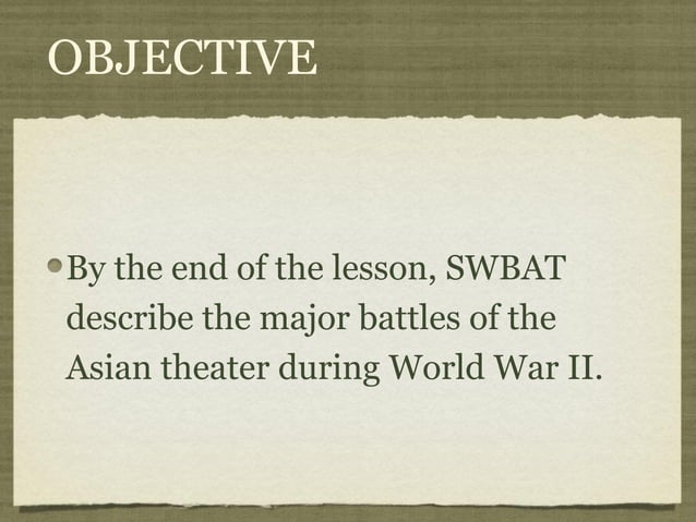 Power point lesson 14 - world war ii pacific theater - great depression ...