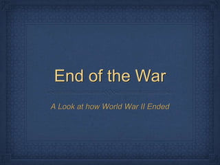Power point lesson 17 - end of world war ii - great depression and ...