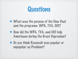 Power point lesson 7 - new deal i - great depression and world war ii ...