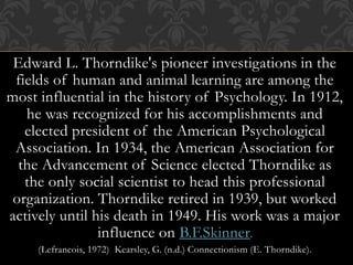 Thorndike's connectionism theory | PPTX