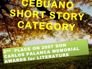 Absent Maam- a Cebuano Short Story | PPT
