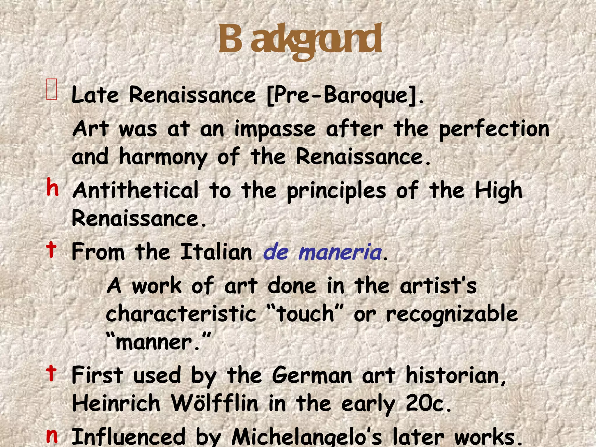 Powerpoint mannerism and baroque | PPT