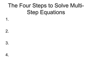 Power point.. multi step equation. | PPT