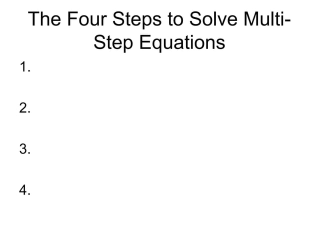 Power point.. multi step equation. | PPT