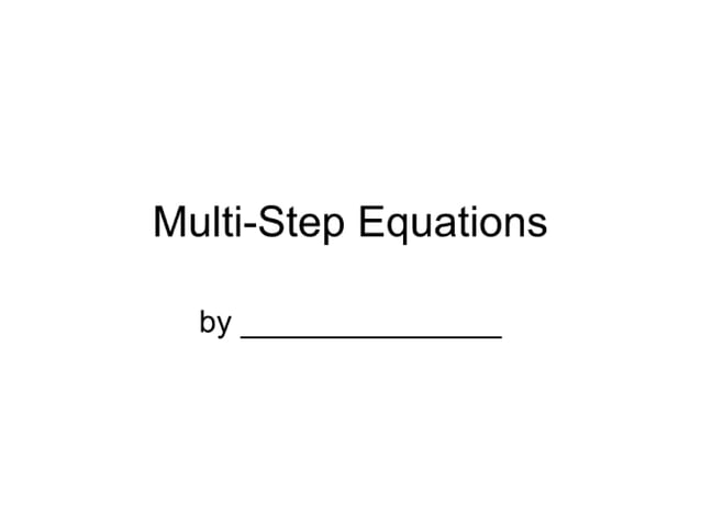 Power point.. multi step equation. | PDF