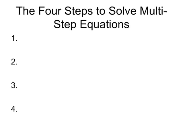 Power point.. multi step equation. | PDF
