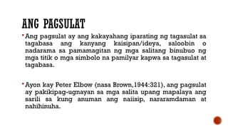Mga iba't ibang teknik sa pagsulat at konsepto. | PPTX