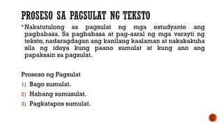 Mga iba't ibang teknik sa pagsulat at konsepto. | PPTX