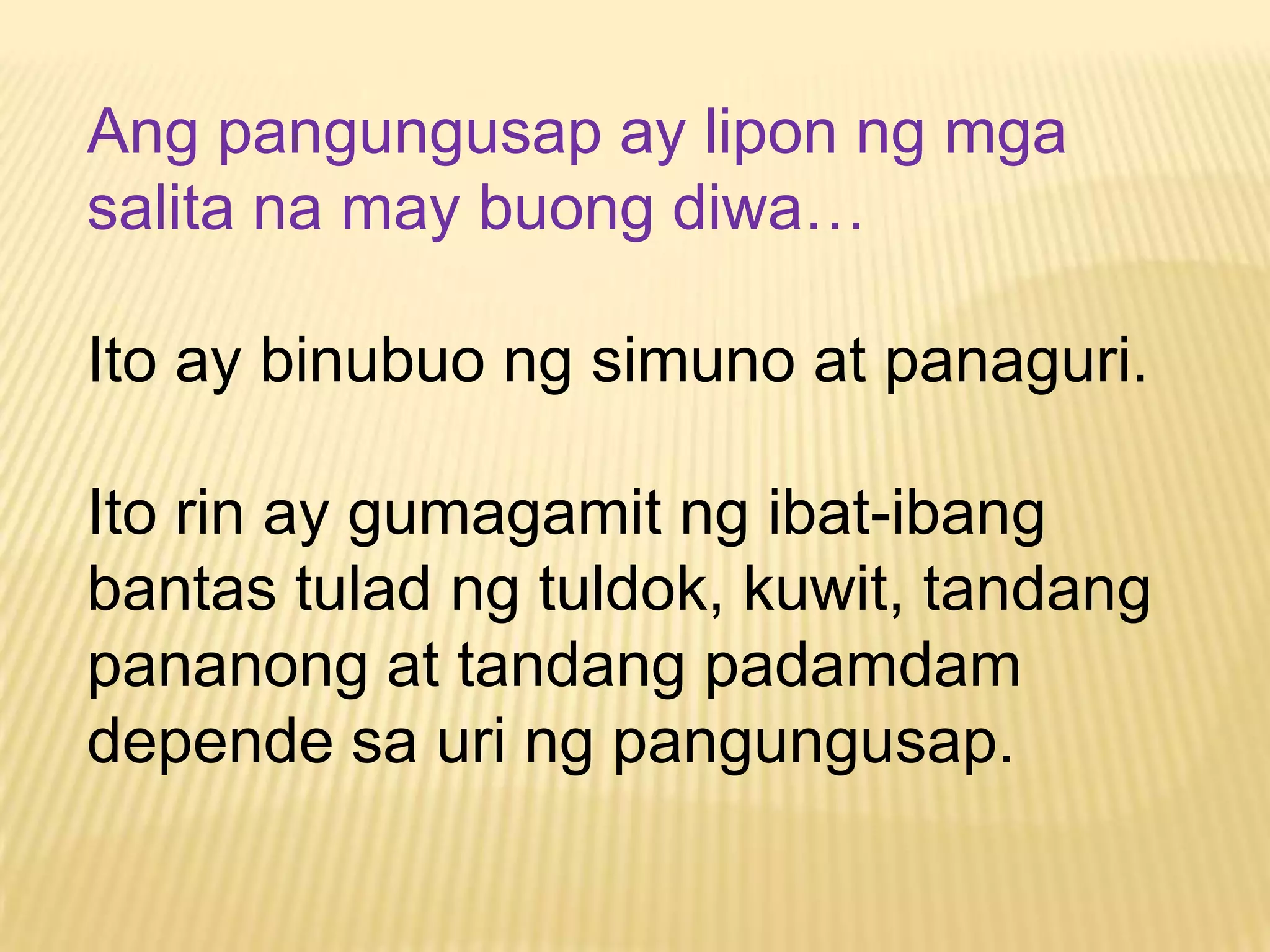Powerpoint pangungusap | PPTX