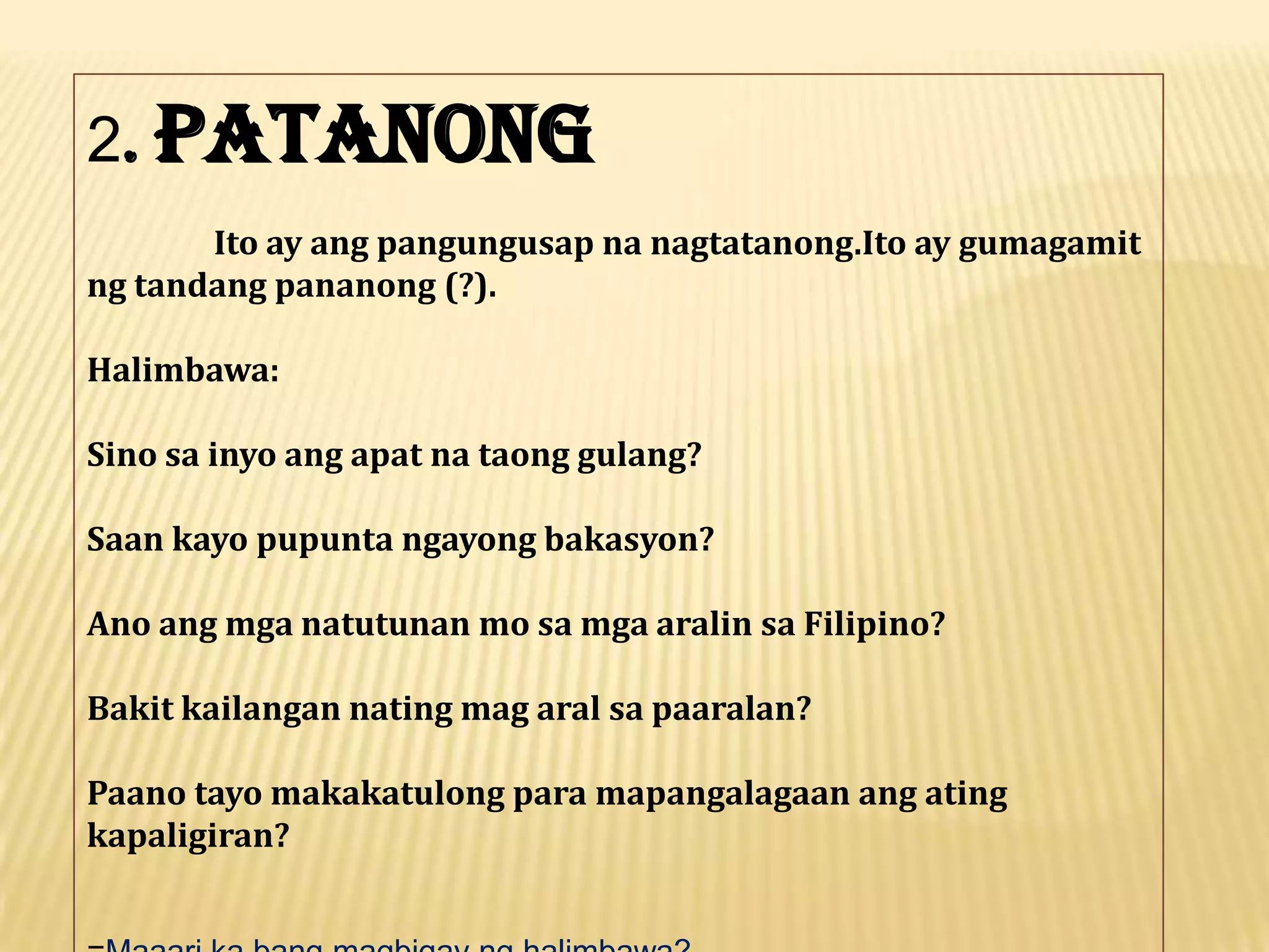 Powerpoint pangungusap | PPTX