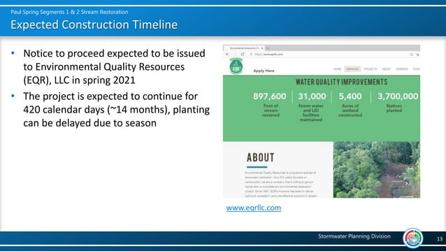 Paul Springs Segment 1 & 2 Stream Restoration | PPT
