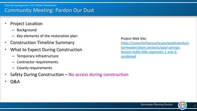 Paul Springs Segment 1 & 2 Stream Restoration | PPT