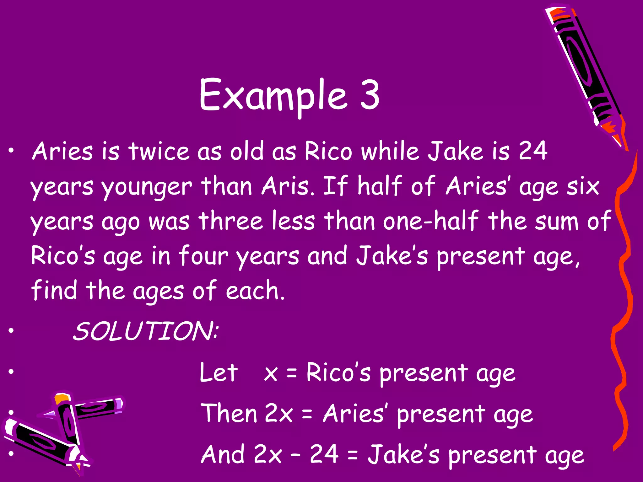 Algebra "Age Problem" | PPT