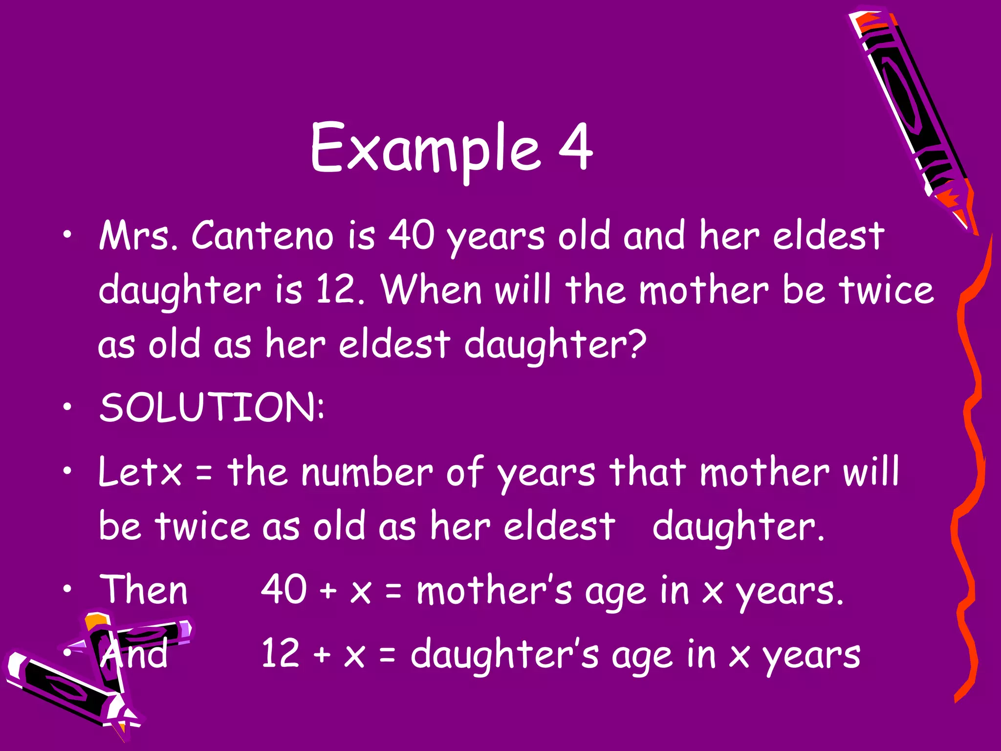 Algebra "Age Problem" | PPT