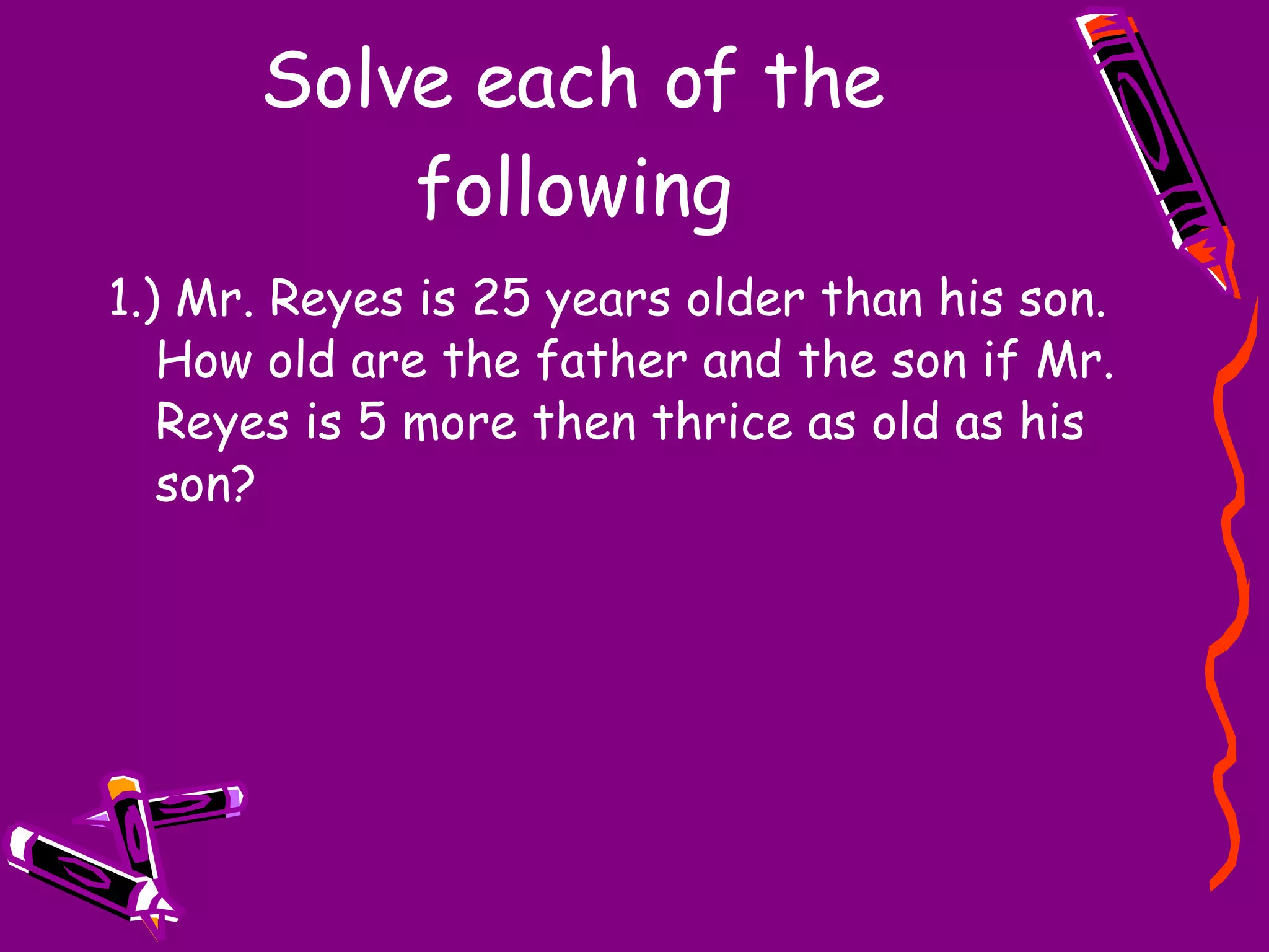 Algebra "Age Problem" | PPT