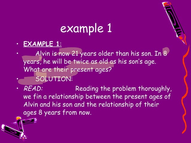 Algebra "Age Problem" | PPT | Games and Puzzles | Hobbies & Interests