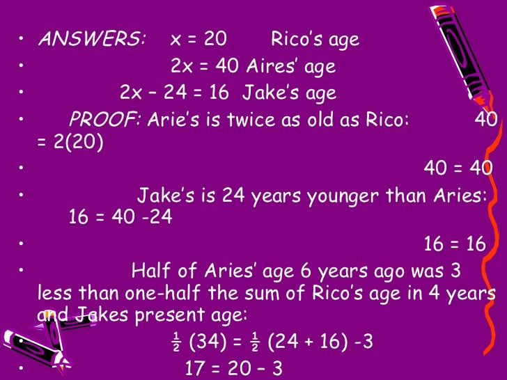 Algebra "Age Problem"