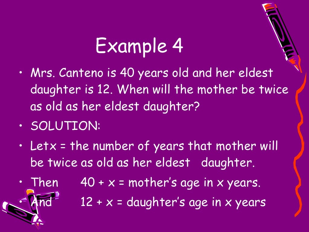 Algebra Age Problem Algebra Age Problem