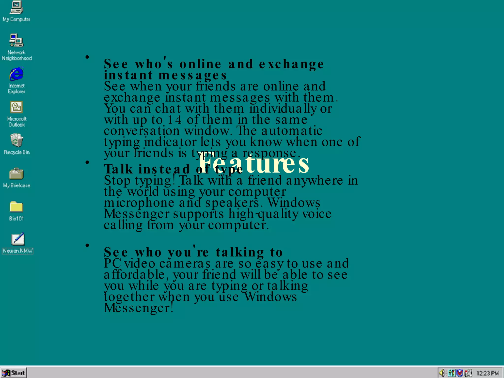 PowerPoint Presentation NetMeeting 3.X and Messenger | PPT