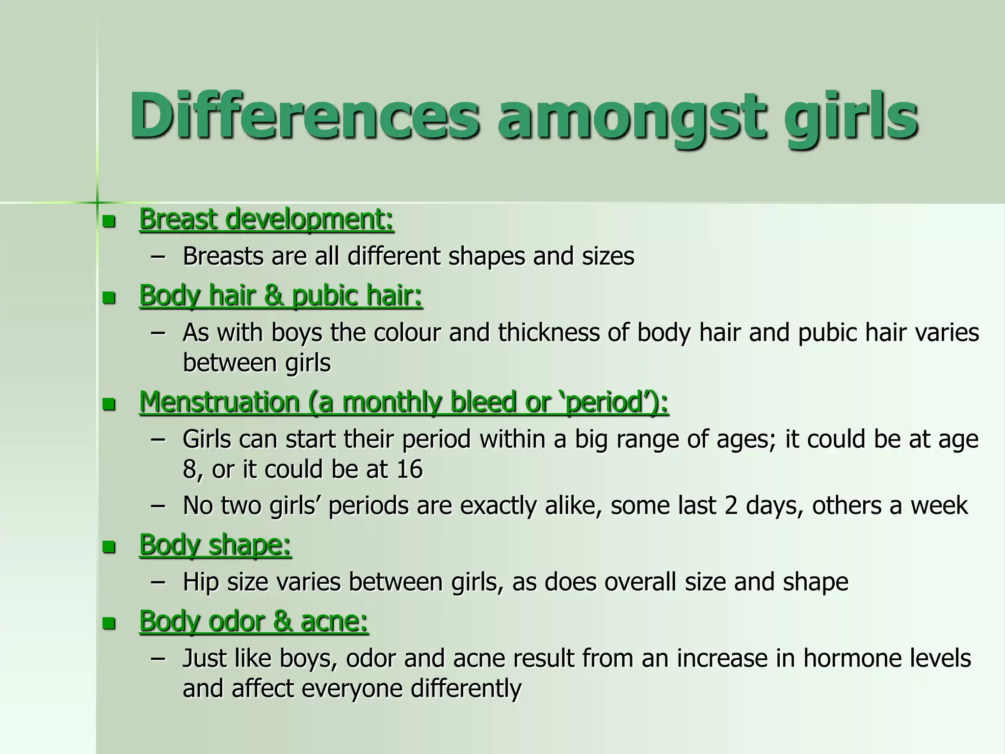 Powerpoint puberty part 1, puberty, body changes & differences | PPT ...