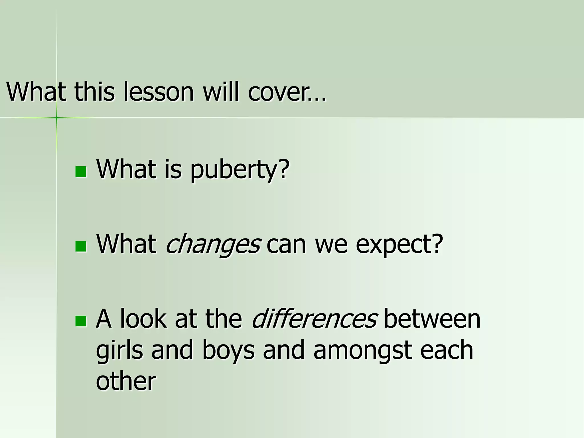 Powerpoint puberty part 1, puberty, body changes & differences | PPT