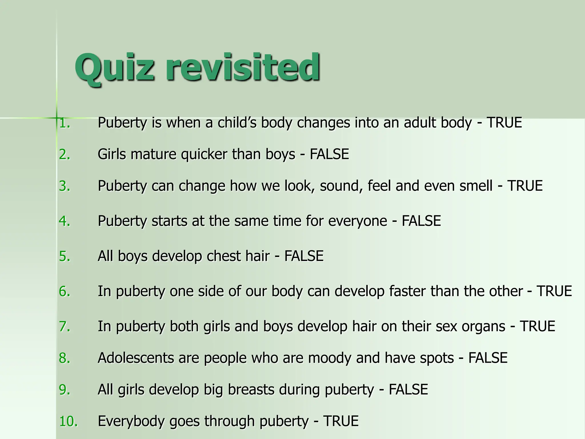 Powerpoint - Puberty Part 1, Puberty, body changes & differences.ppt