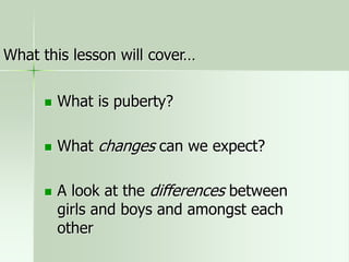 Powerpoint Puberty Part 1 Puberty Body Changes Differences Ppt