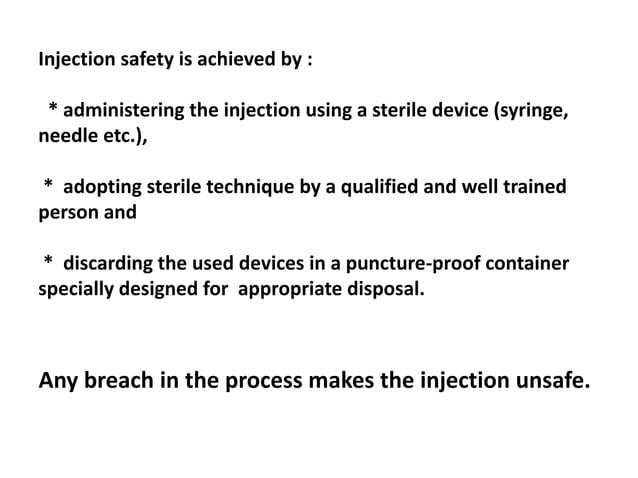 Safe injection practice for nurses | PPSX