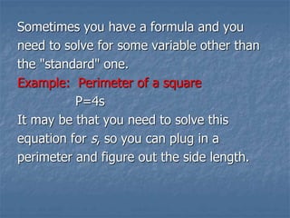 Power point solving literal equations | PPT