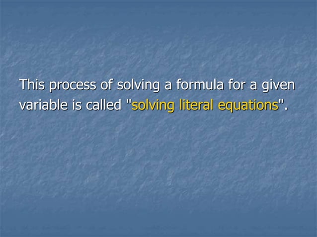 Power point solving literal equations | PPT