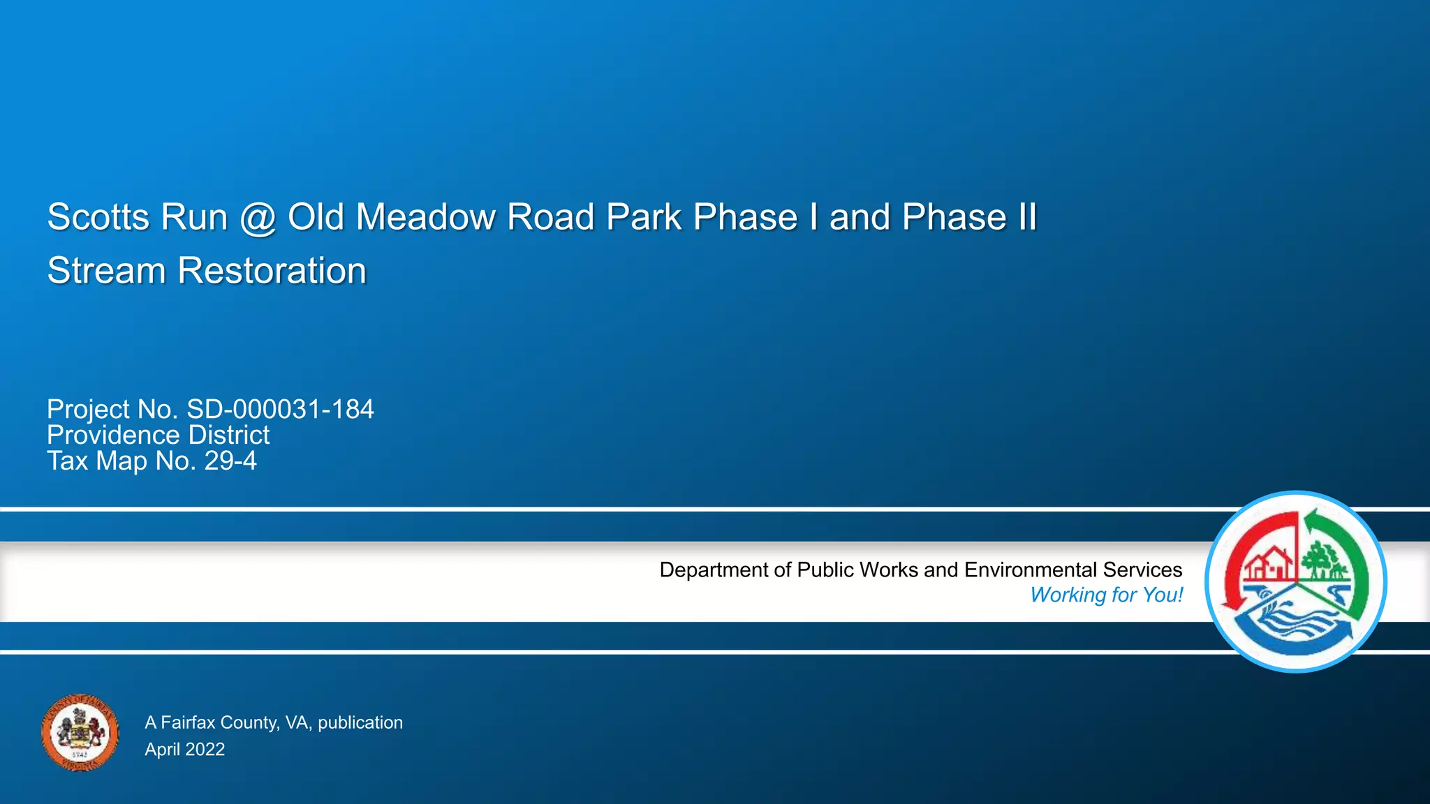 Scotts Run at Old Meadow Road Park Phase I and Phase II Stream ...