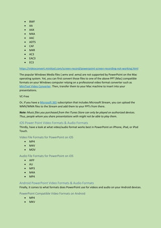 powerpoint-video-formats.docx | Video Software | Computer Software and ...