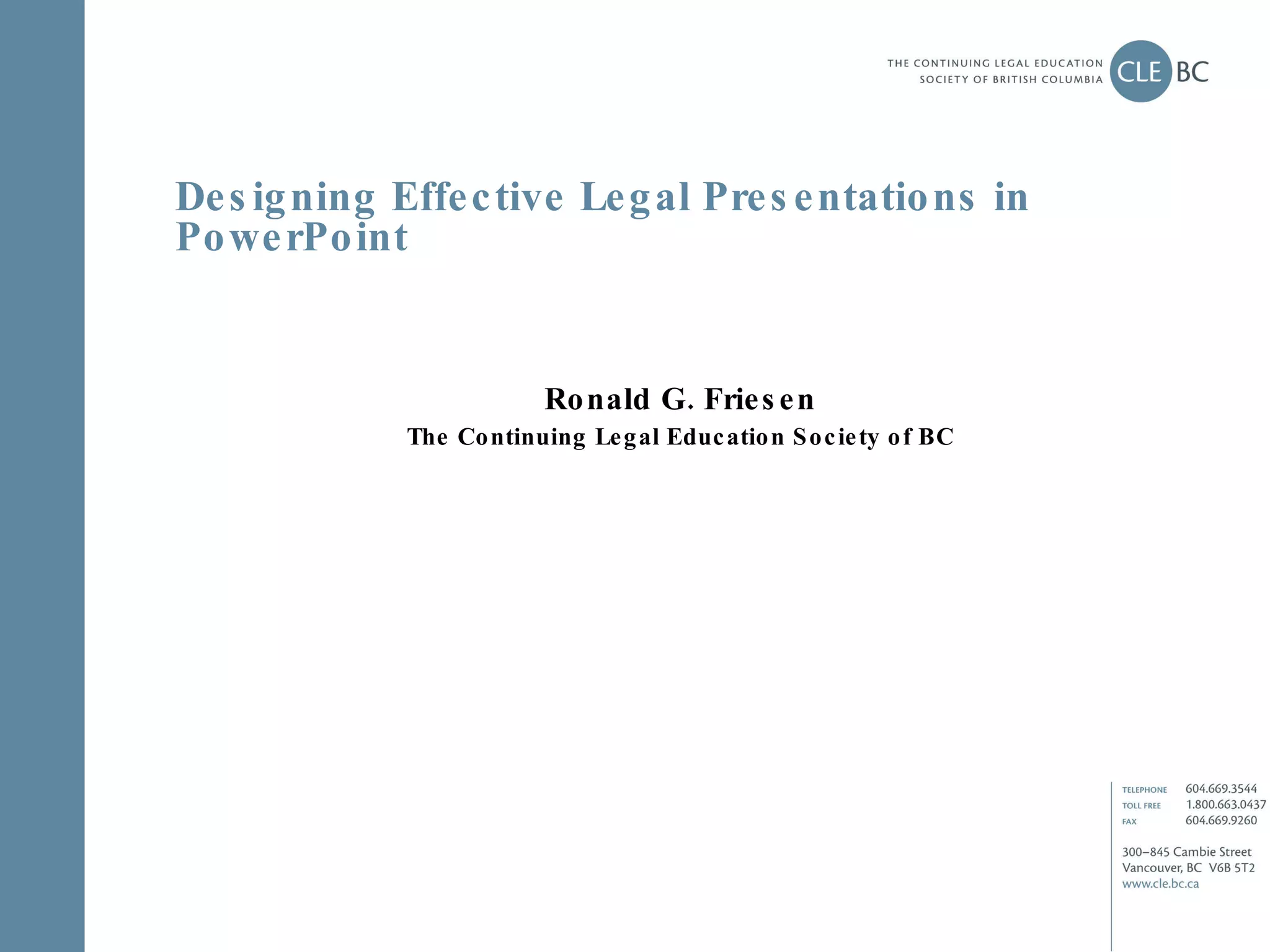 Designing Effective Legal Presentations in PowerPoint | PPT