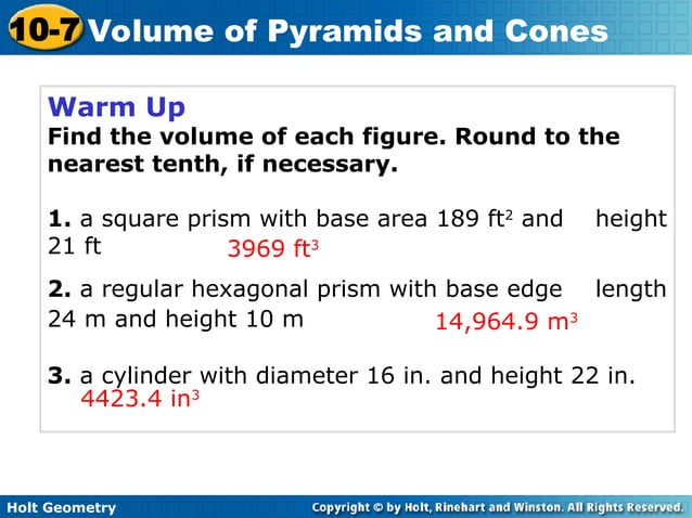 powerpoint 10-7 (1) the Volume of the Pyramid | PPT